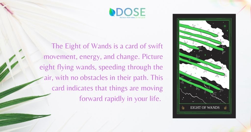 The Meaning Of The Eight Of Wands Tarot Card - DOSE